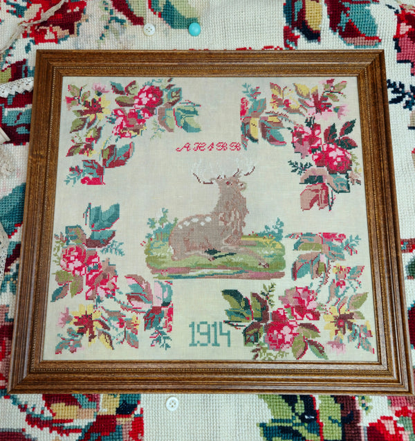 1914 Floral Stag by Quaint Rose Needlearts - Colorado Cross Stitcher