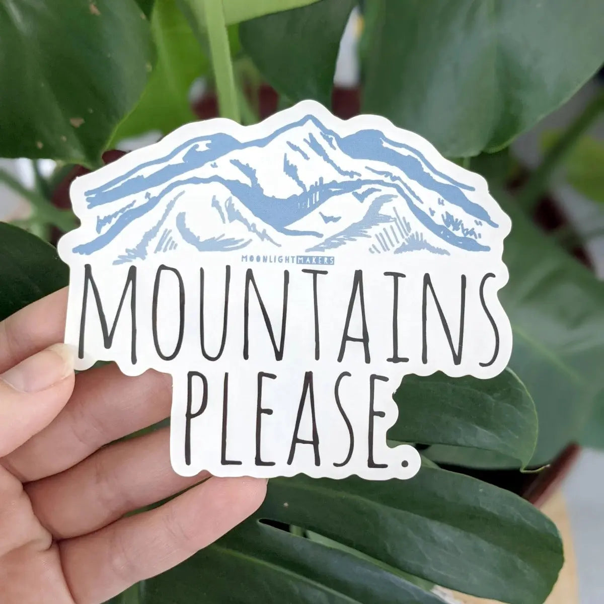 Sticker - Mountains Please - Colorado Cross Stitcher