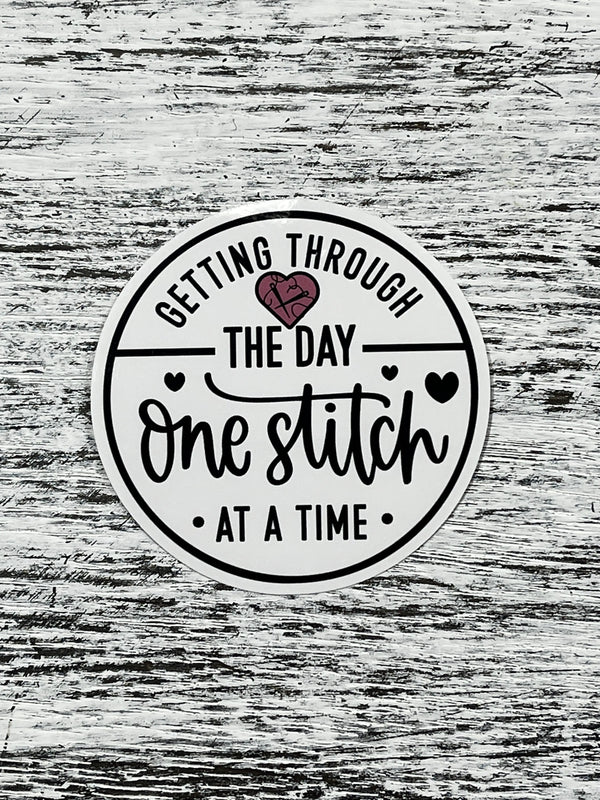 Sticker - Getting Through the Day - Colorado Cross Stitcher